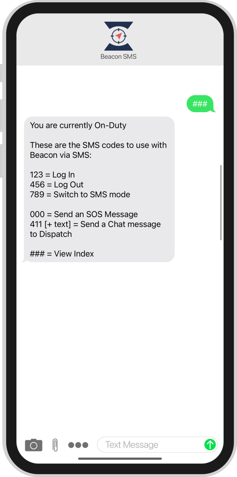 SMS Code Index – Trek Medics Documentation